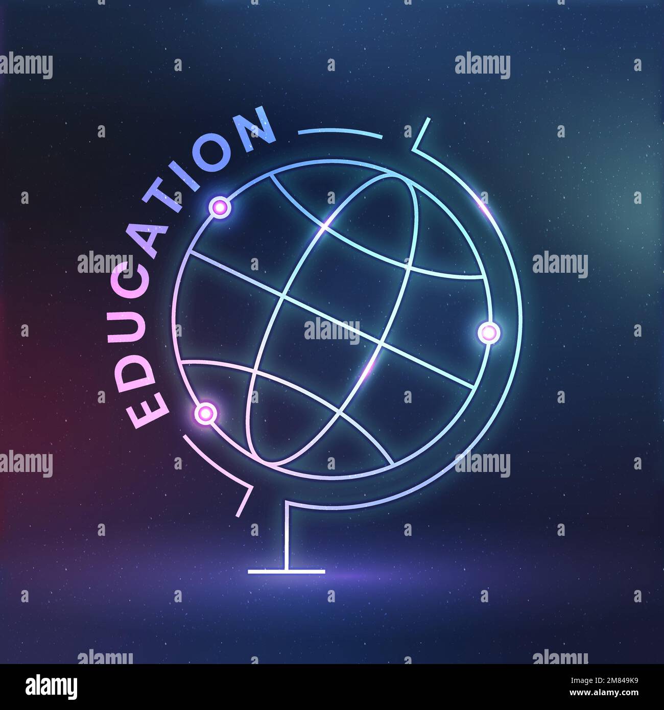 Geography education logo template vector with globe science graphic ...