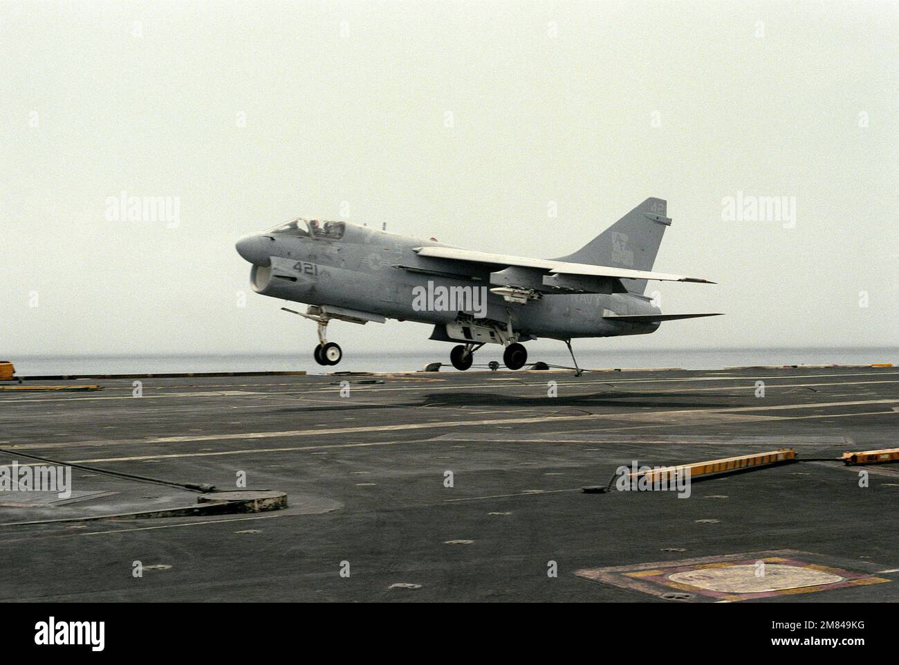 An A-7E Corsair II aircraft of Attack Squadron Seventy-two (VA-72) at ...