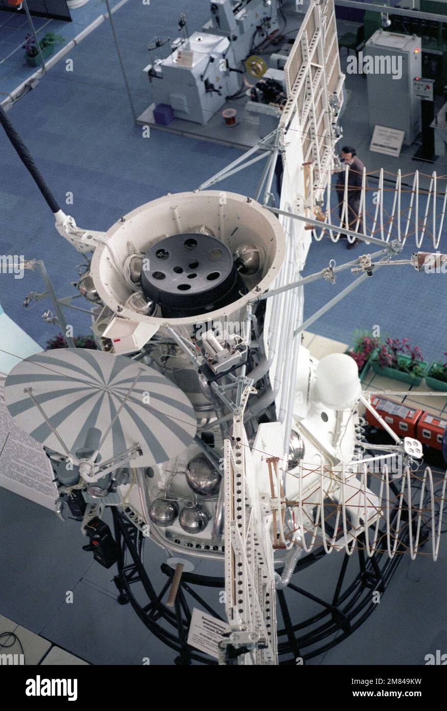An overhead view of a life-size replica of a large Soviet ...