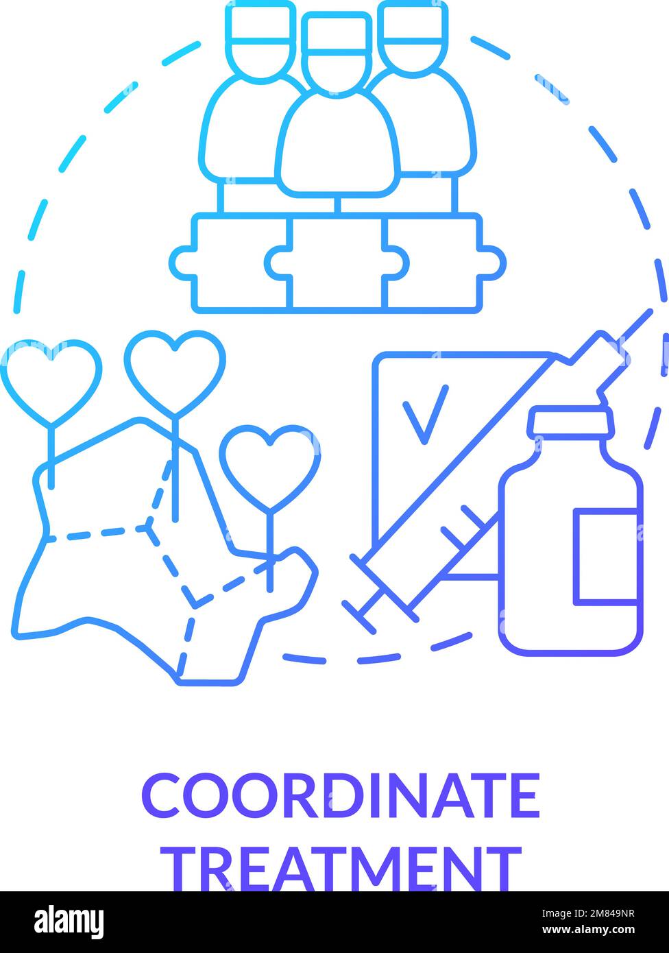 Coordinate Treatment Blue Gradient Concept Icon Stock Vector Image