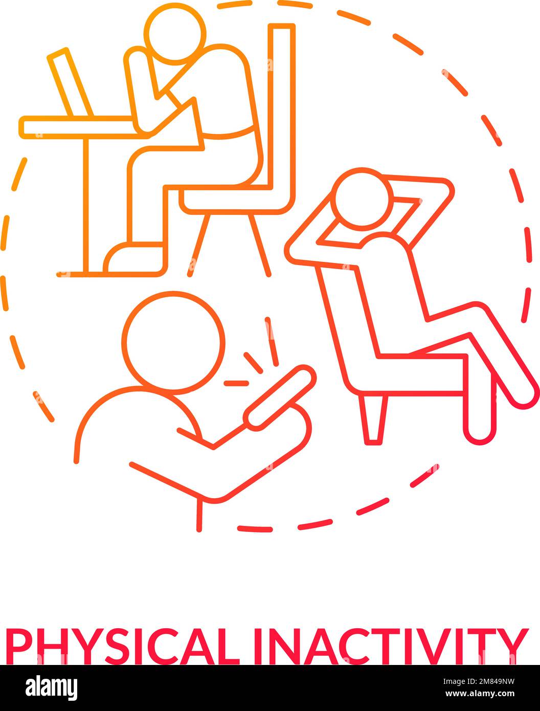 Physical inactivity blue gradient concept icon Stock Vector Image & Art ...