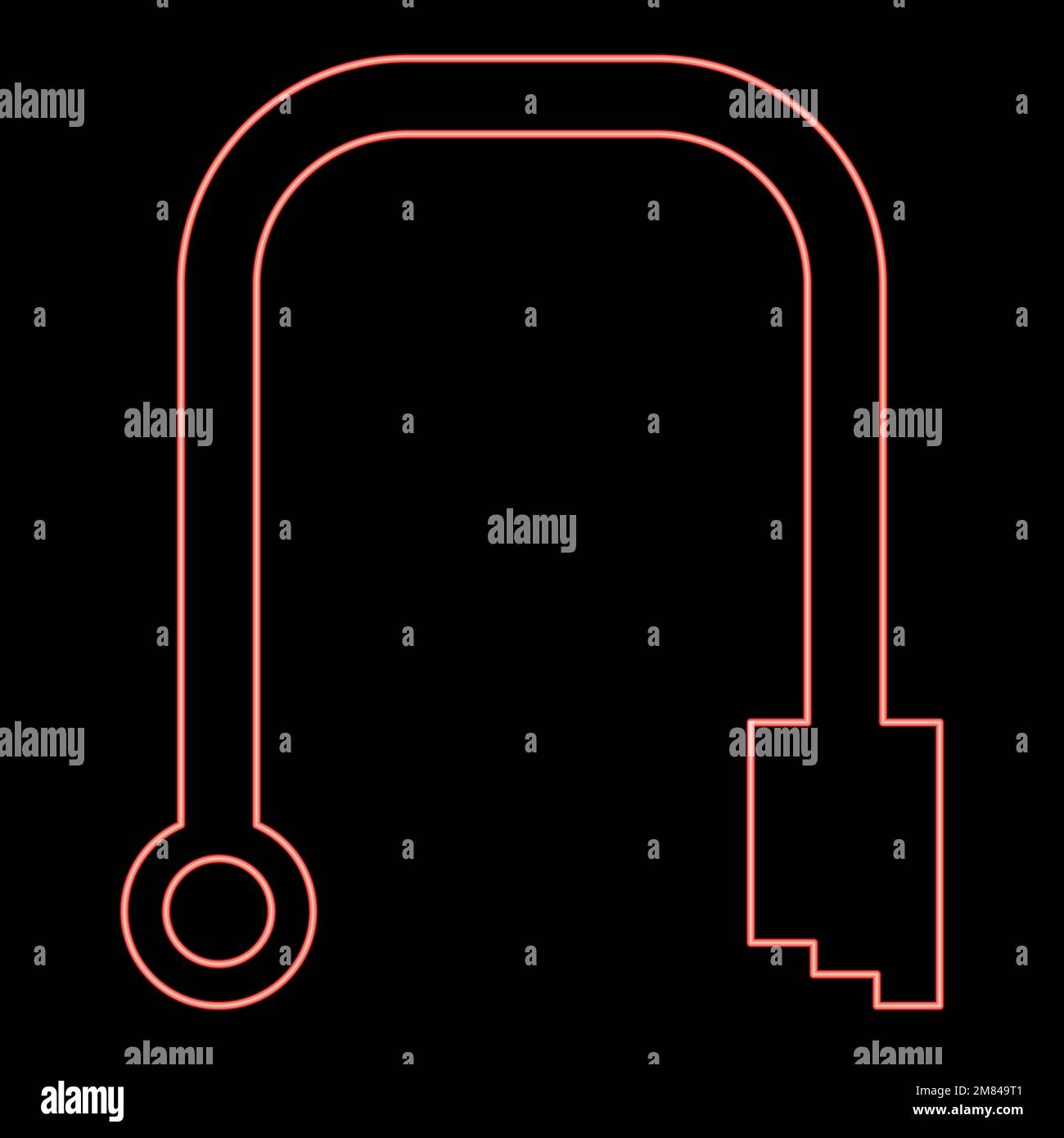 Neon branch pipe red color vector illustration image flat style light ...