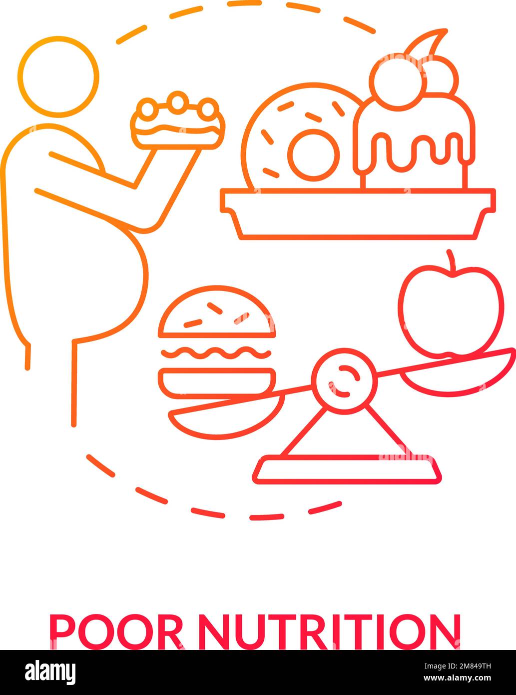 Poor nutrition blue gradient concept icon Stock Vector Image & Art - Alamy