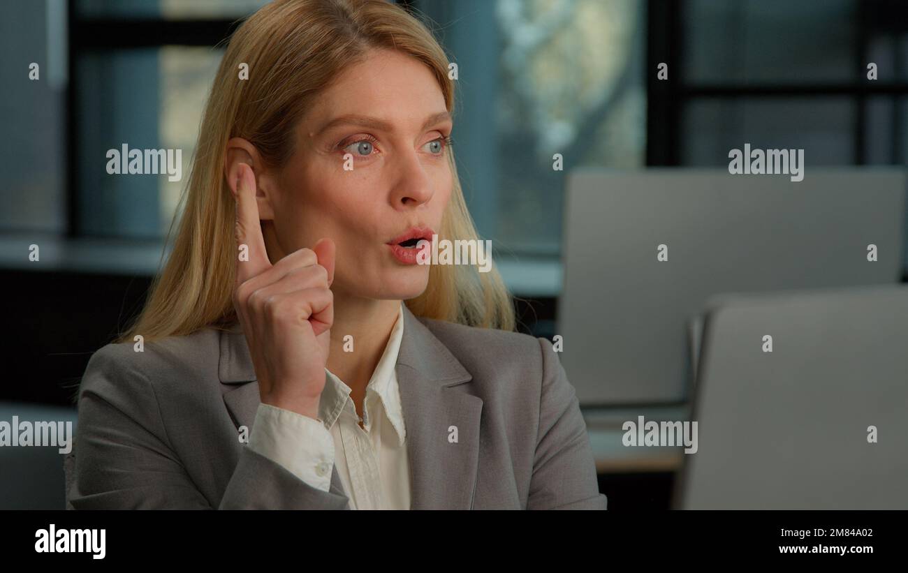 Caucasian middle-aged adult pensive woman mature business female 30s ...