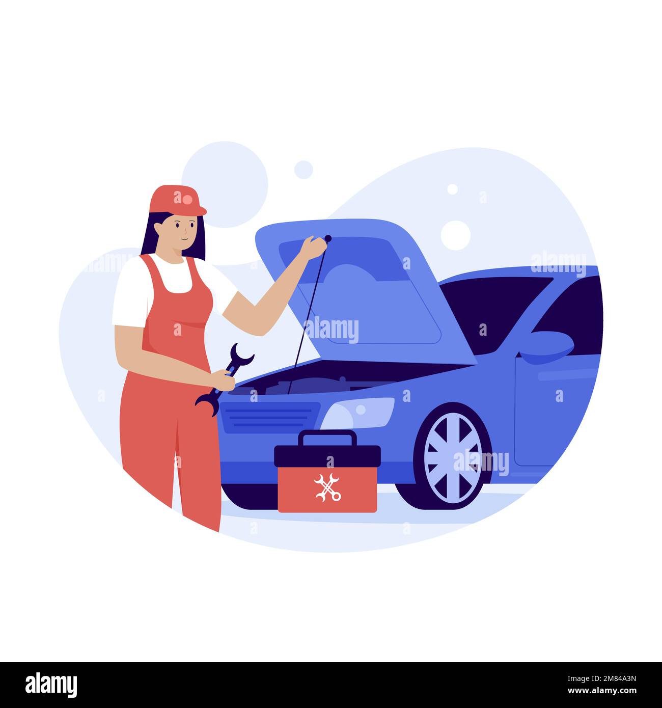 Car mechanic auto landing web page vector garage repair hi-res stock ...