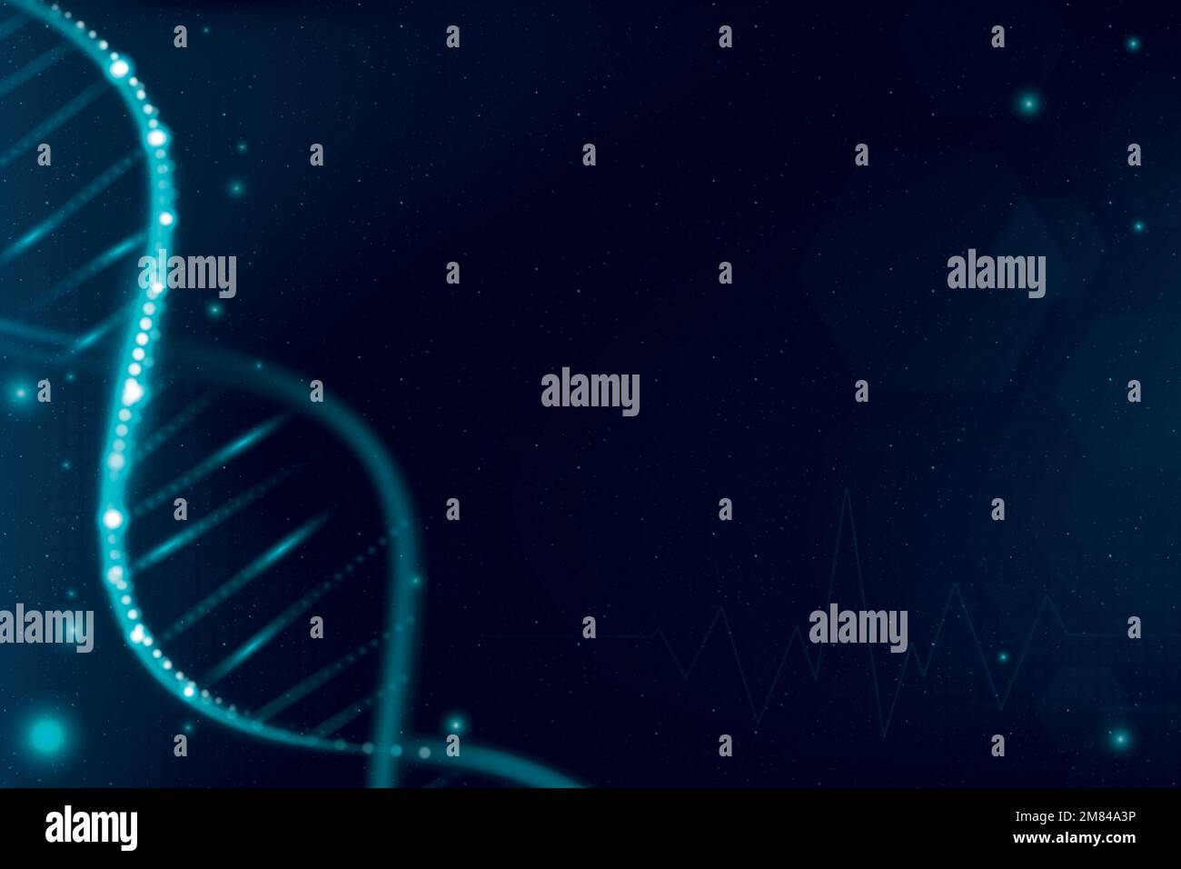 DNA biotechnology science background vector in blue futuristic style ...