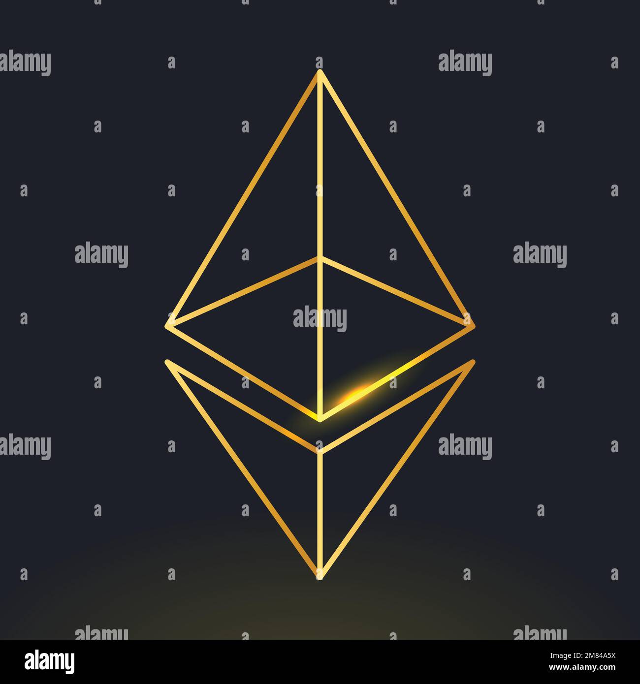 Ethereum blockchain cryptocurrency icon vector in gold open-source ...
