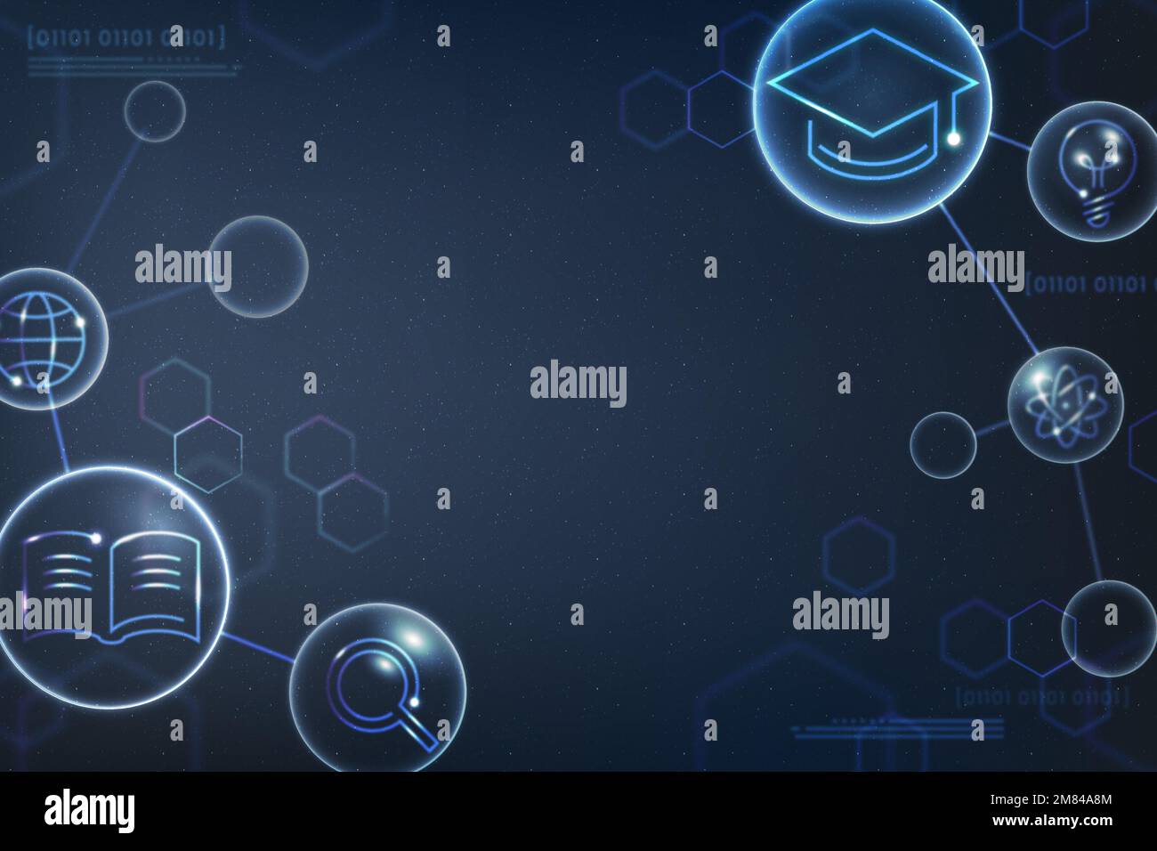 Geometric science education background vector in gradient blue digital ...