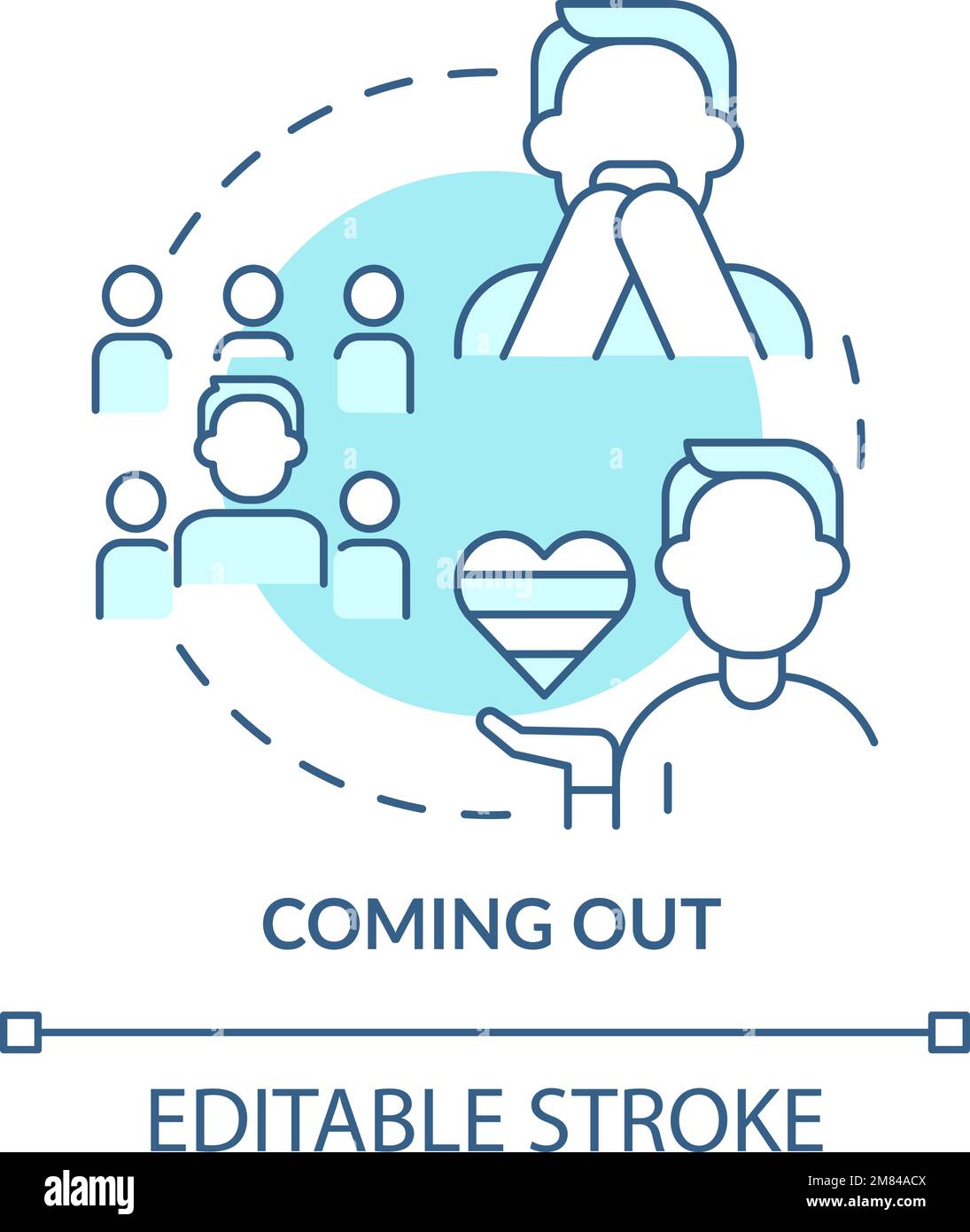 Coming out turquoise concept icon Stock Vector Image & Art - Alamy