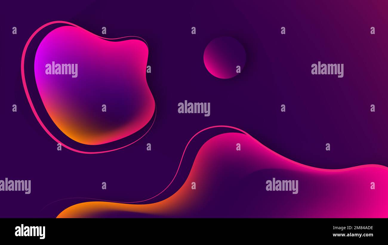 Purple pink orange abstract neon color design. Minimalism. Fluid Design ...