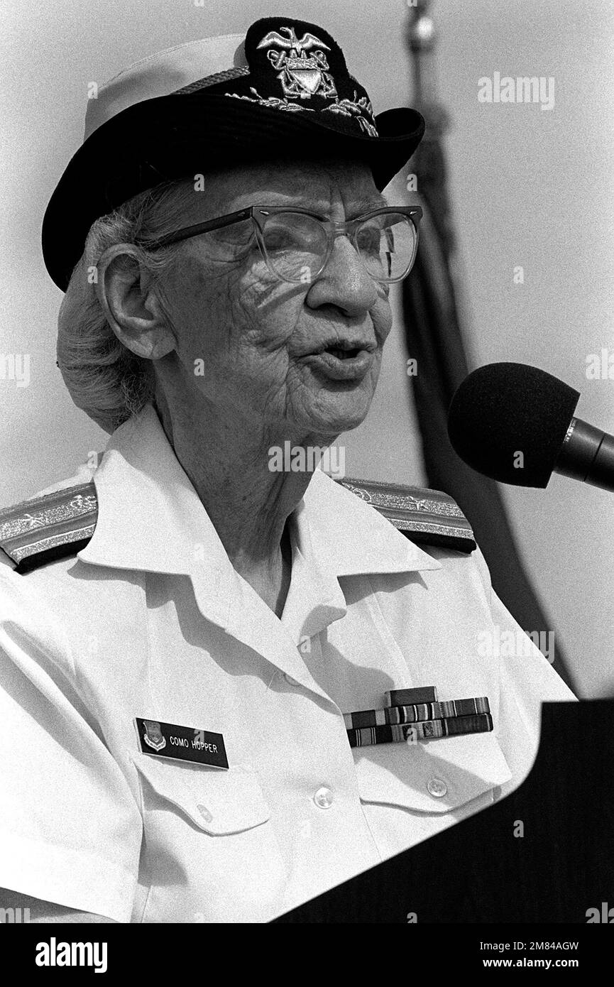 Commodore Grace M. Hopper, special assistant to the commander, Naval ...