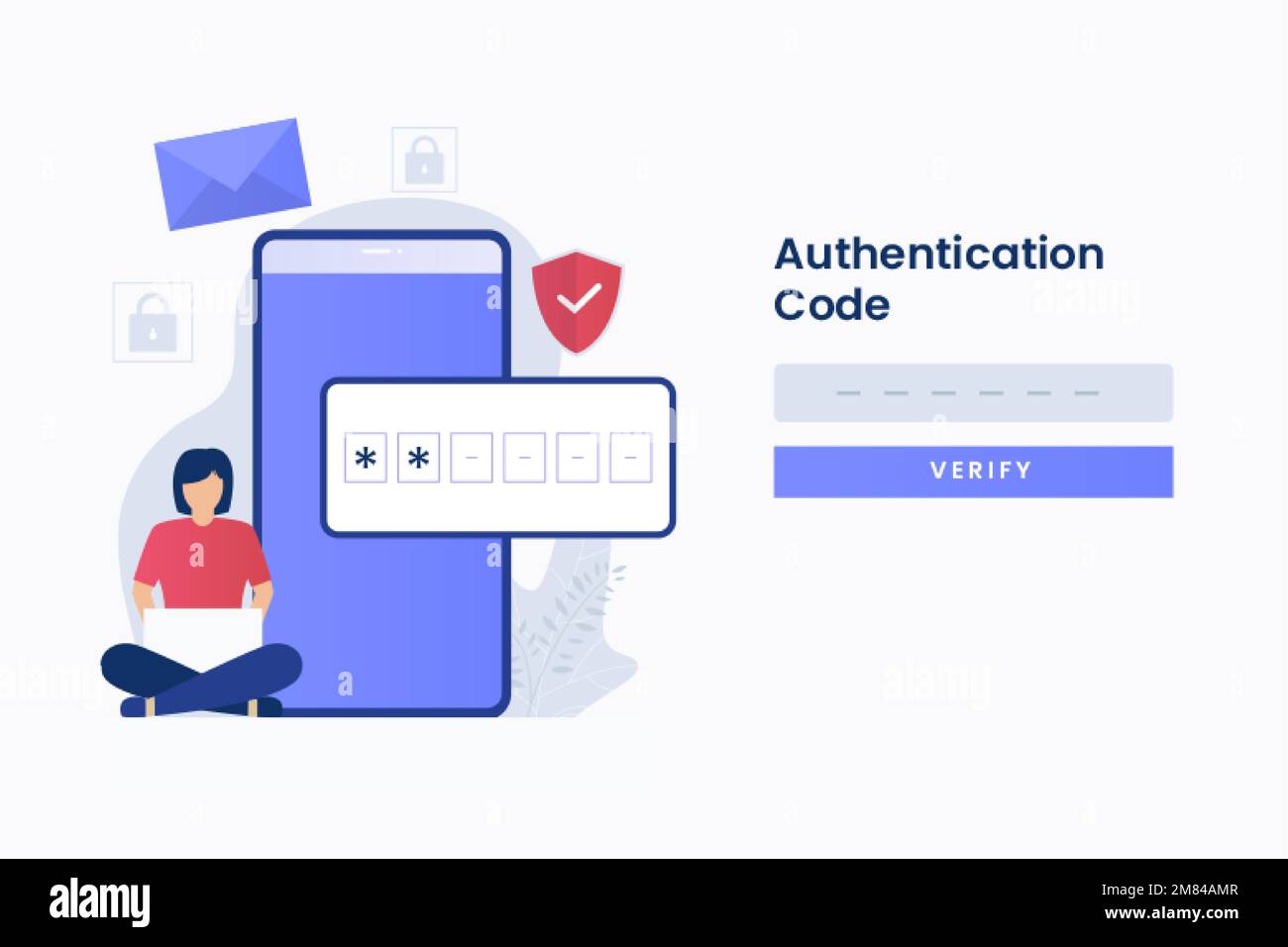 OTP code landing page illustration concept. Illustration for websites ...