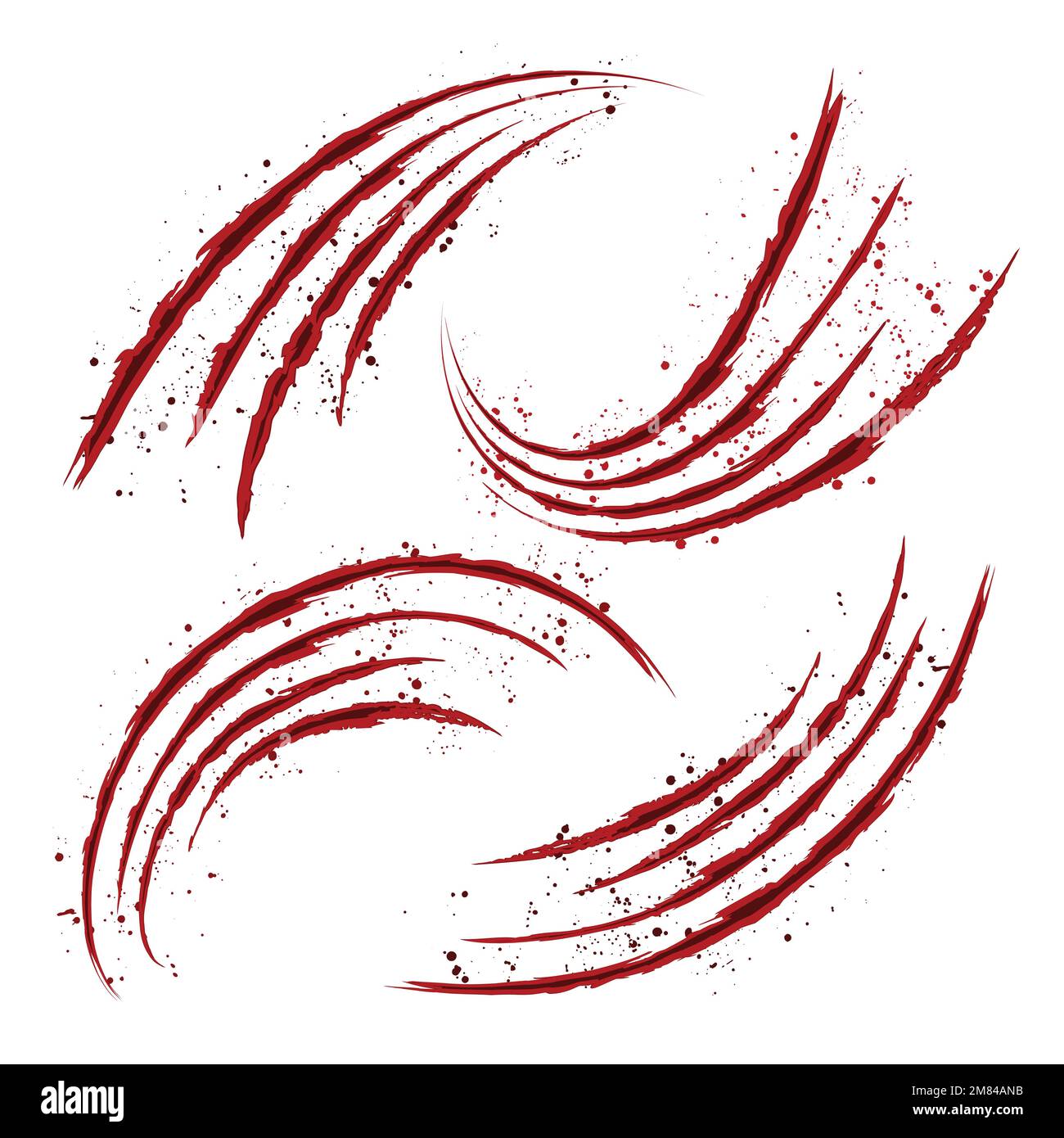 Scratched claw blood wounds set Stock Vector Image & Art - Alamy