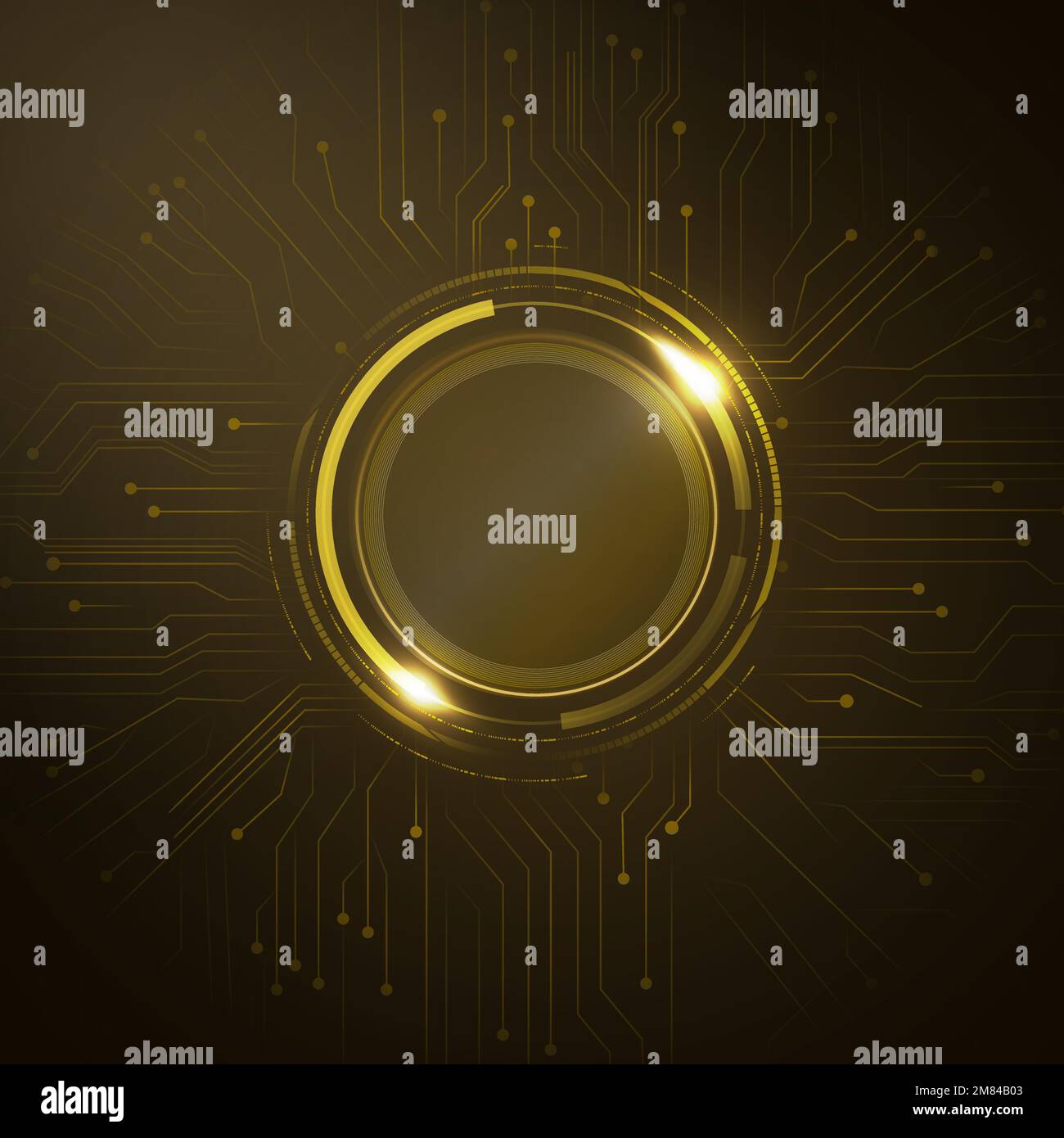 Digital circle circuit background vector futuristic technology Stock ...
