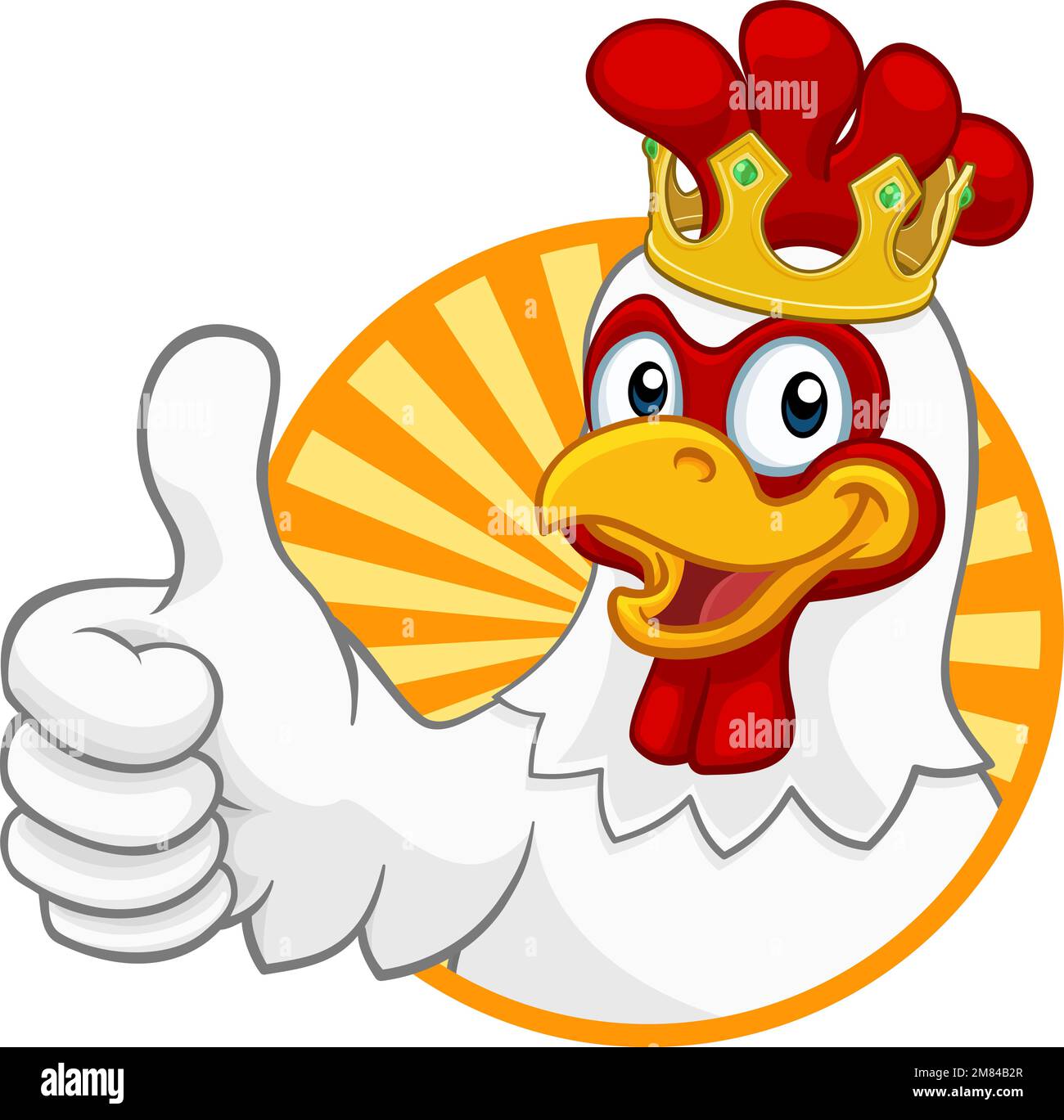 King Chicken Rooster Cockerel Bird Crown Cartoon Stock Vector Image ...