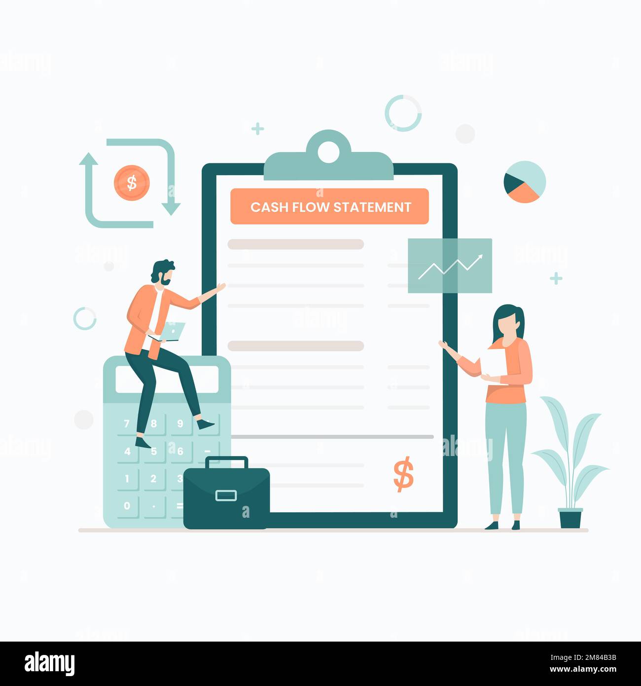 Cash flow statement illustration concept. Illustration for websites ...