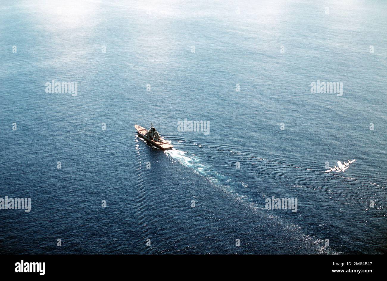 Aerial port quarter view of the Soviet Kirov Class nuclear-powered ...