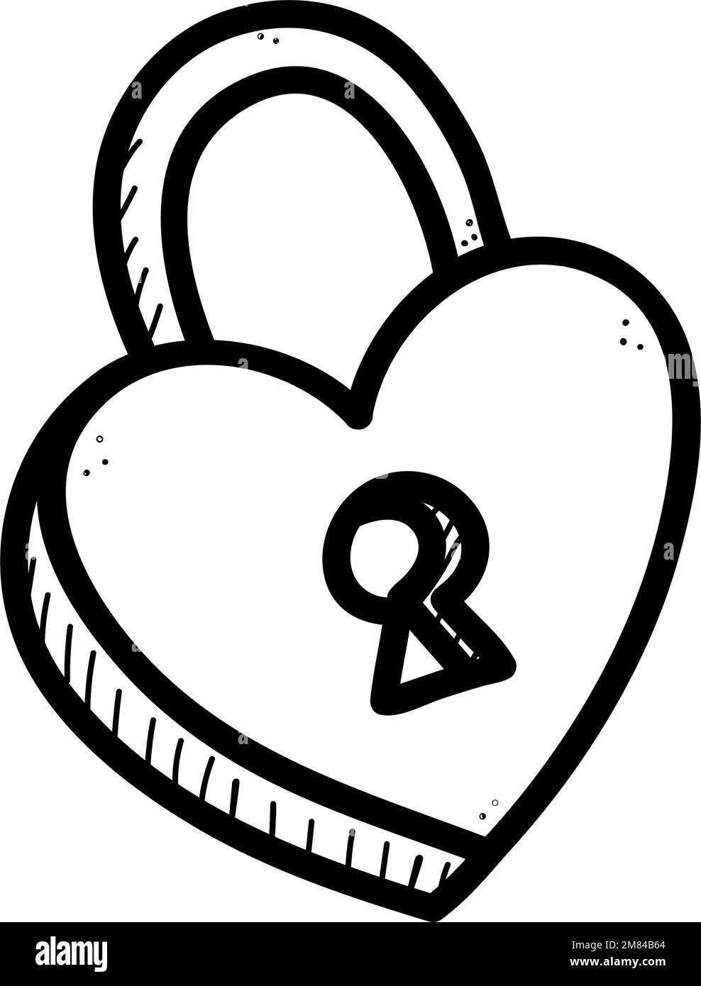 Heart shaped key and lock symbols of love for anniversary, wedding. Padlock vector illustration ...