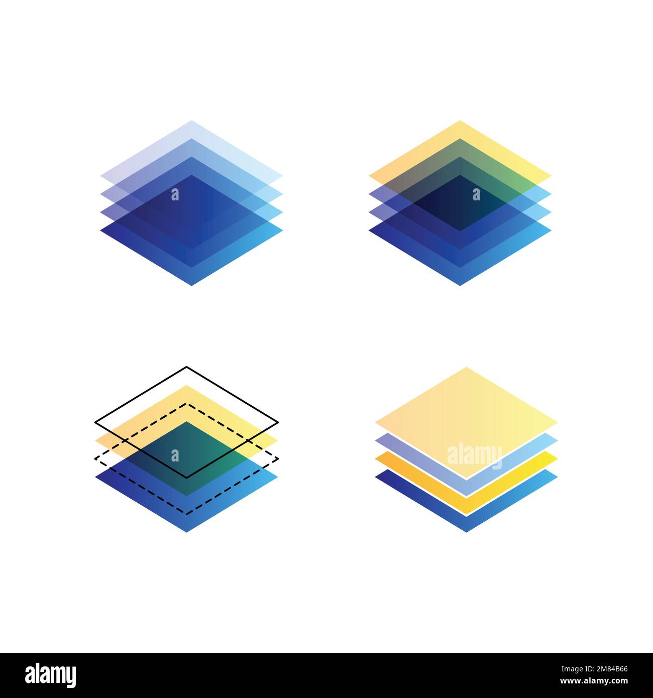Layered paper four stacks set Stock Vector Image & Art - Alamy