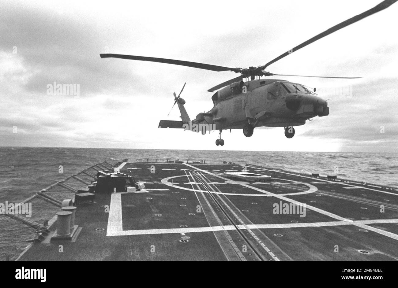 An SH-60B helicopter from Helicopter Light Anti-Submarine Squadron 42 ...
