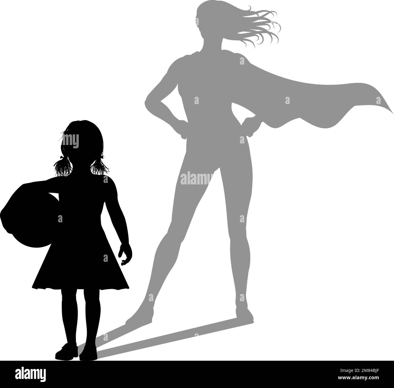 Superhero Child Kid With Super Hero Shadow Stock Vector Image & Art - Alamy