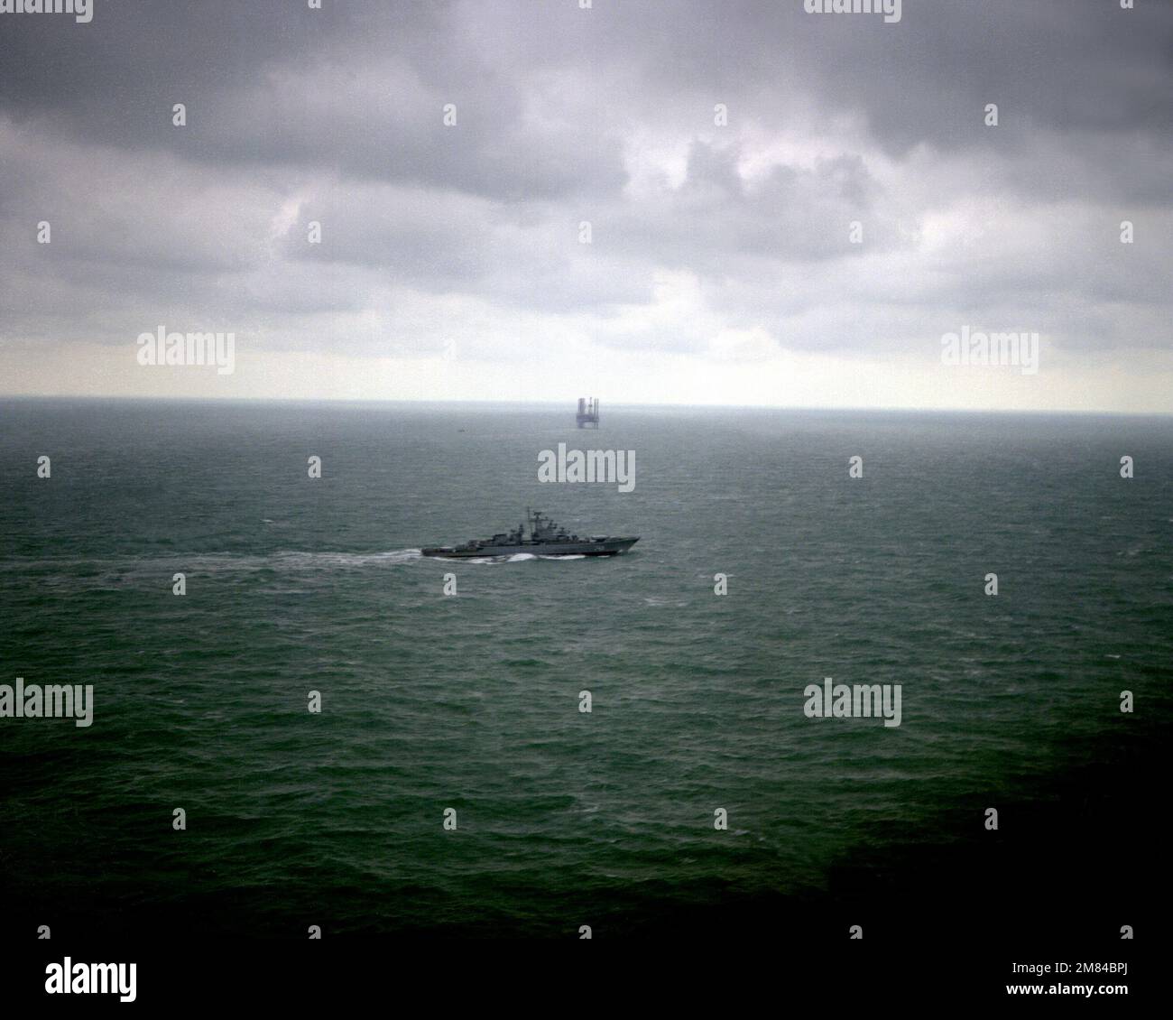 Starboard beam view of a Soviet Krivak I class guided missile frigate ...