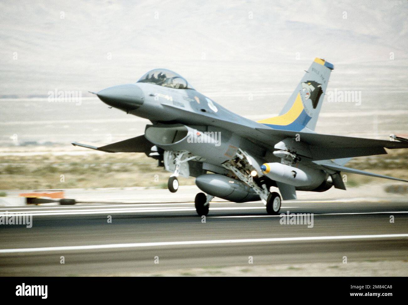 An 8th Tactical Fighter Wing F-16 Fighting Falcon aircraft lands during ...