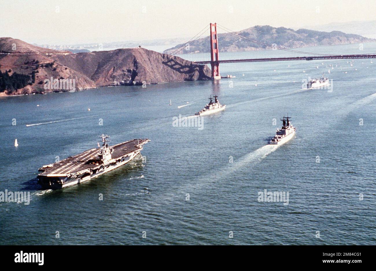 Aerial starboard quarter view of the nuclear powered aircraft carrier ...