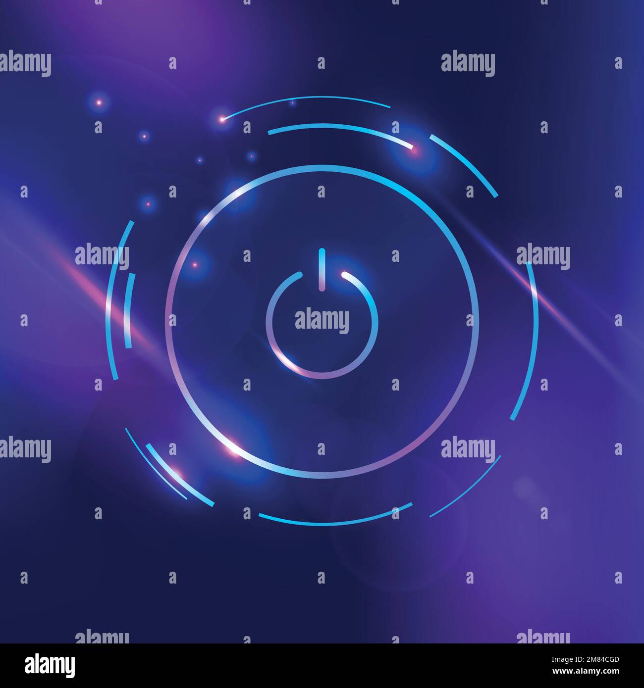 Glowing purple power button icon Stock Vector Images - Alamy