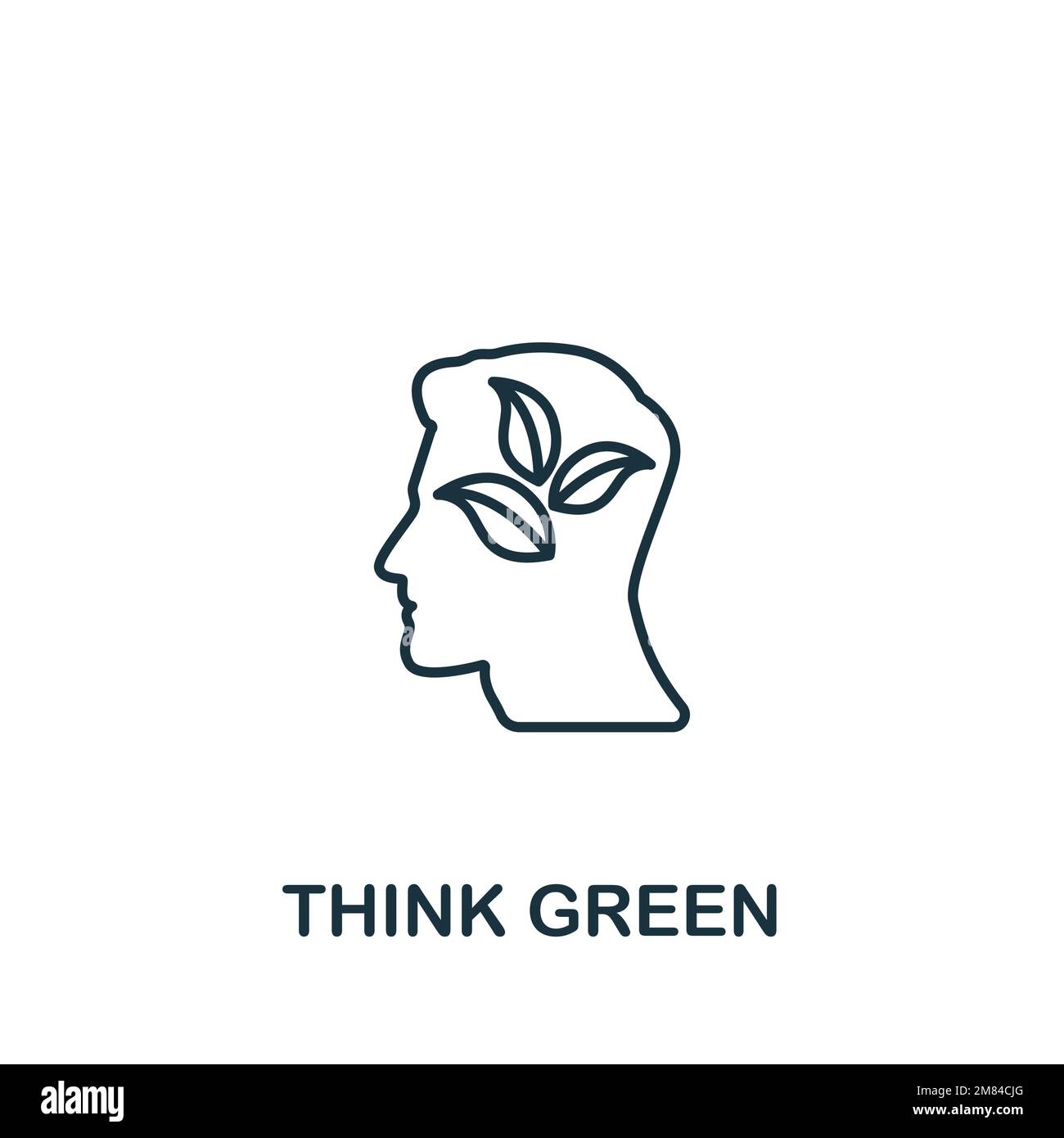 Think Green icon. Monochrome simple Sustainability icon for templates ...
