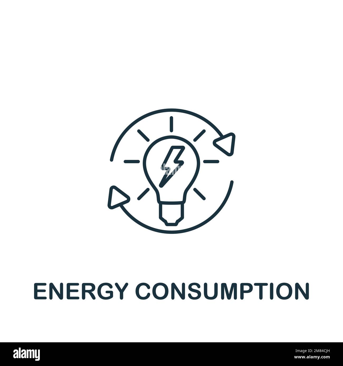 Energy Consumption icon. Monochrome simple Sustainability icon for ...