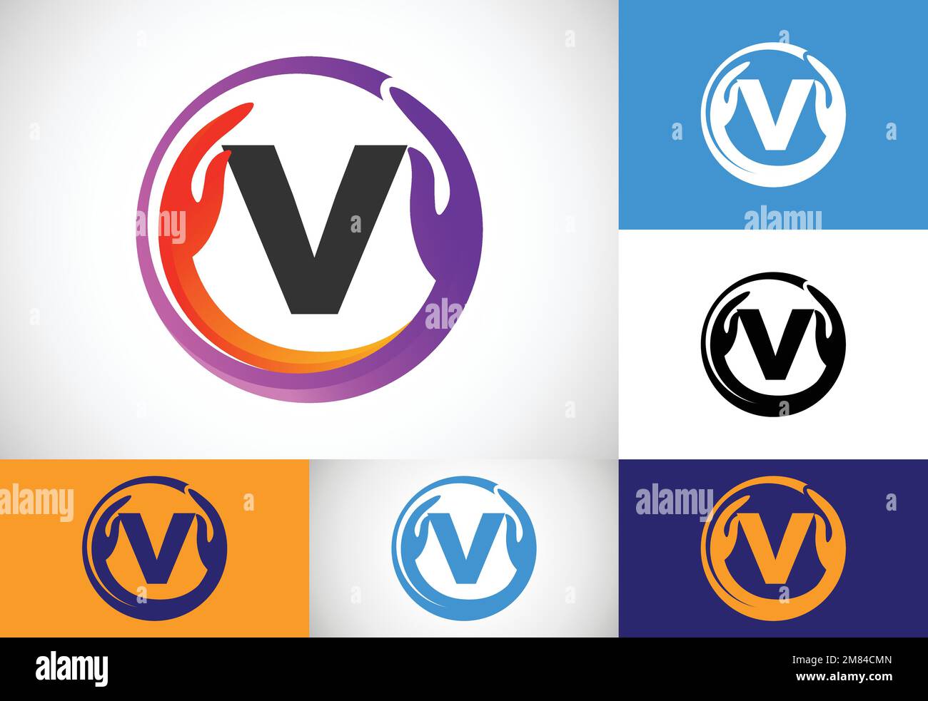 Initial V monogram letter with safe hands. Professional charity ...