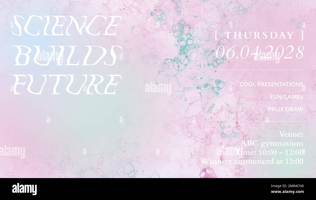 Bubble art science template vector fair aesthetic ad banner Stock ...