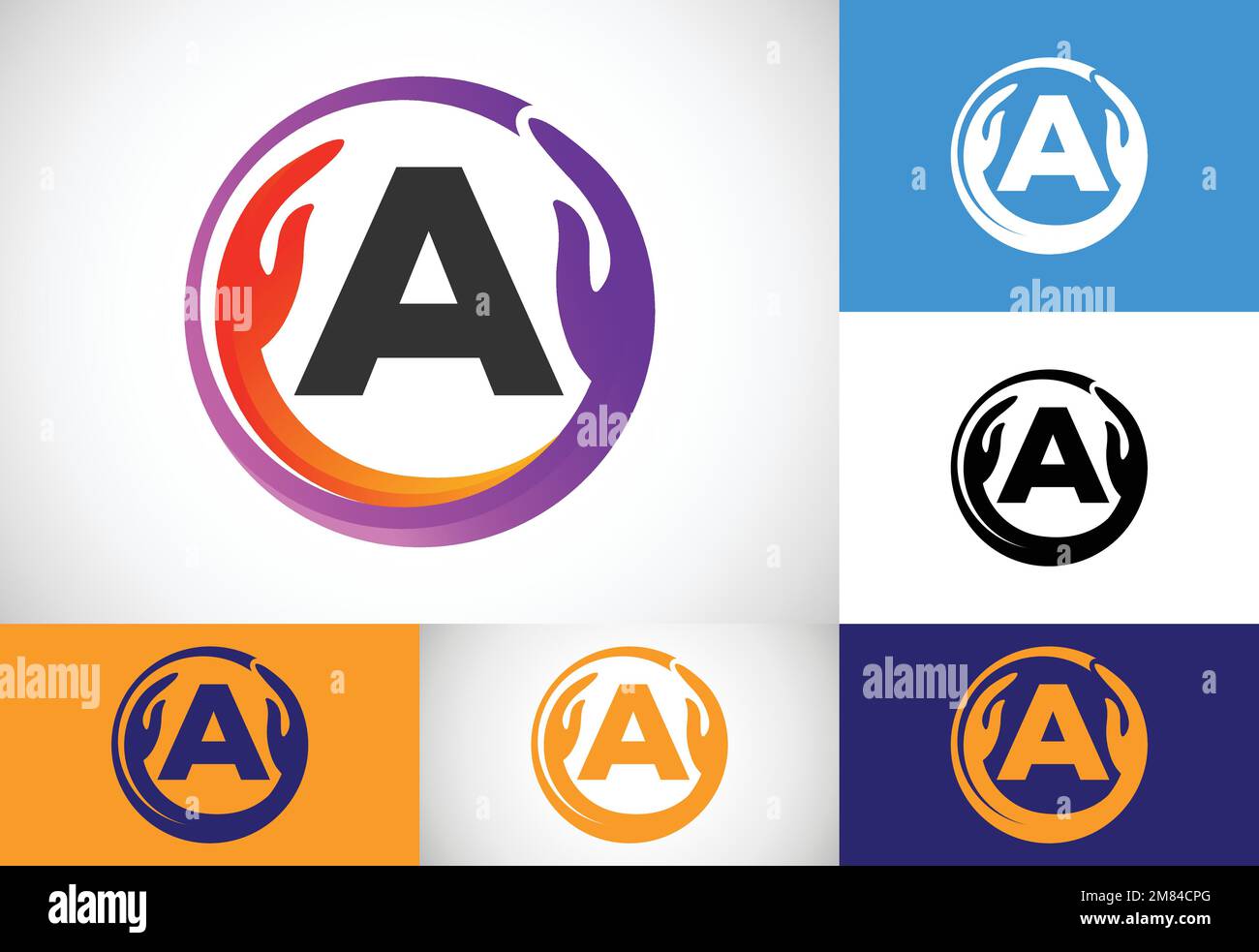 Initial A monogram letter with safe hands. Professional charity ...