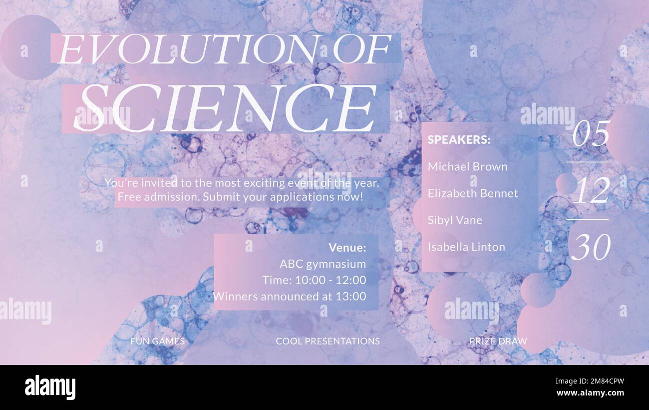 Aesthetic bubble art template vector science event colorful ad banner ...