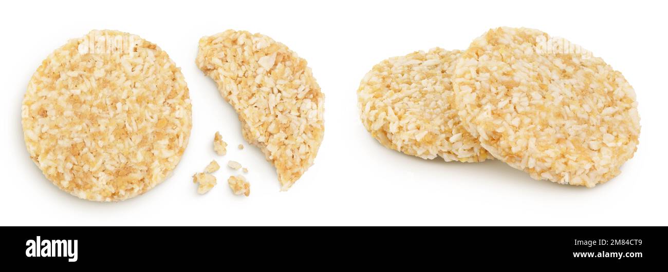 coconut cookies with white flax seeds and honey isolated on white ...