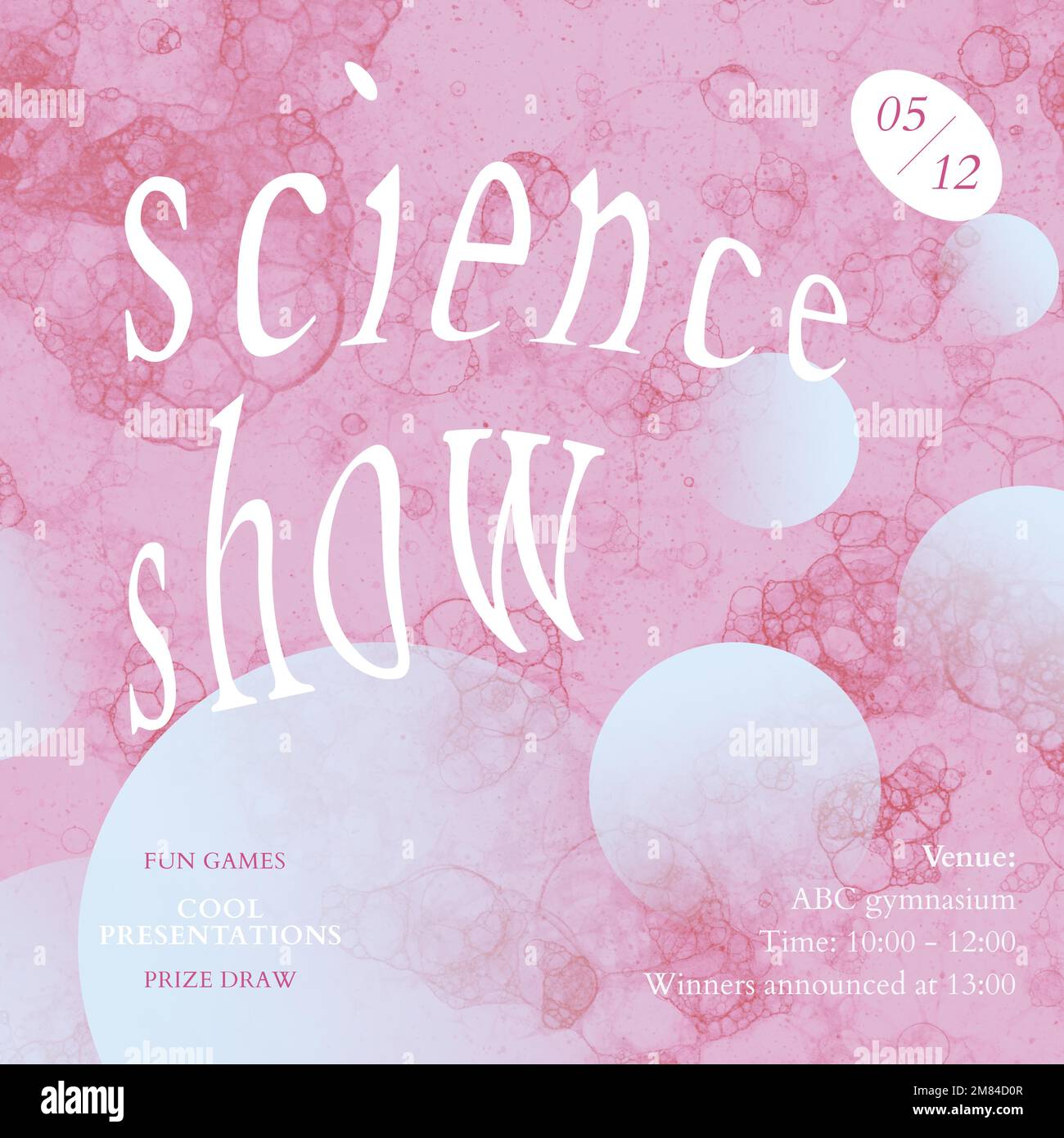 Bubble art science template vector show aesthetic social media ad Stock ...