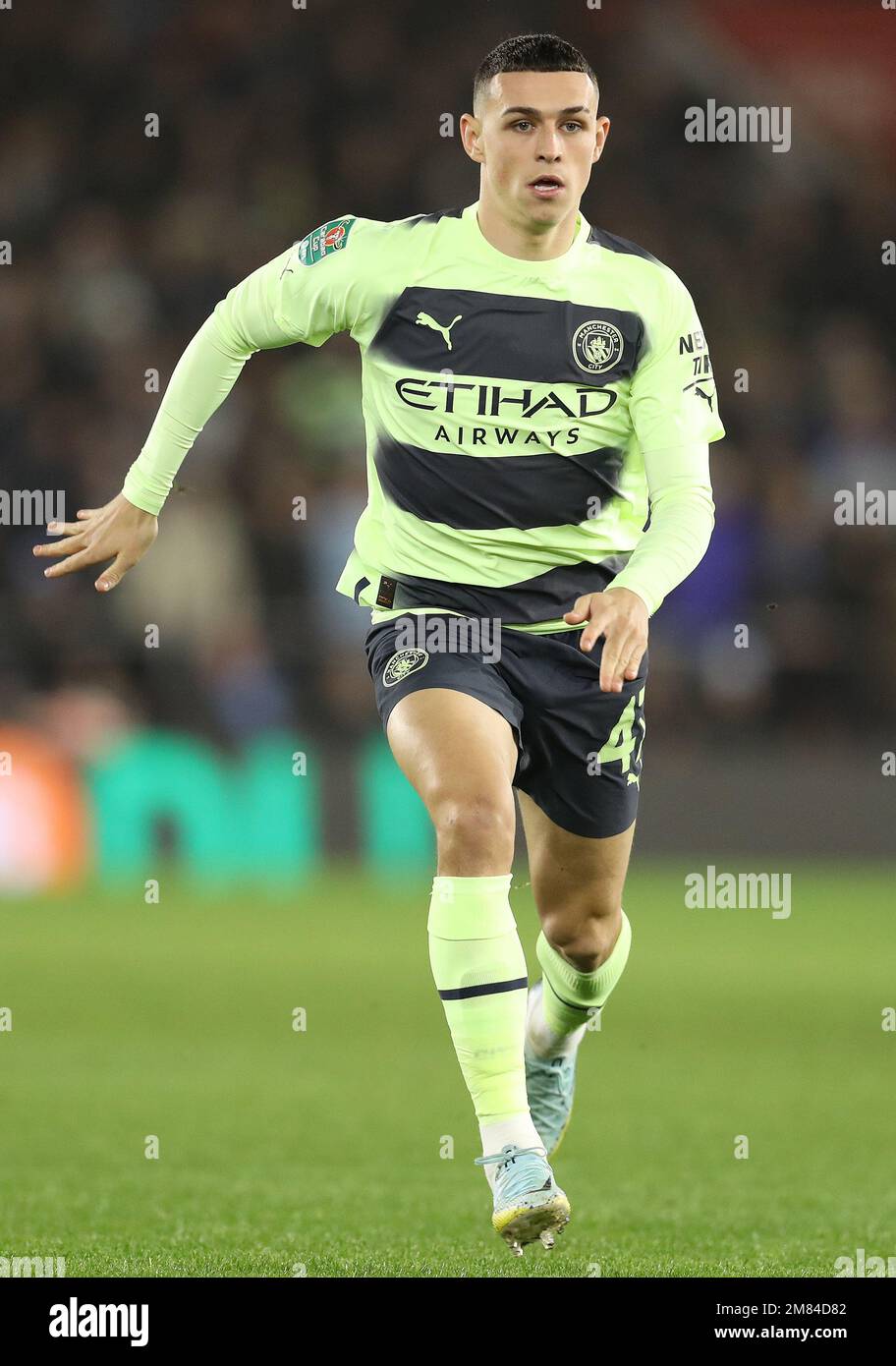 Southampton, England, 11th January 2023. Phil Foden of Manchester City ...