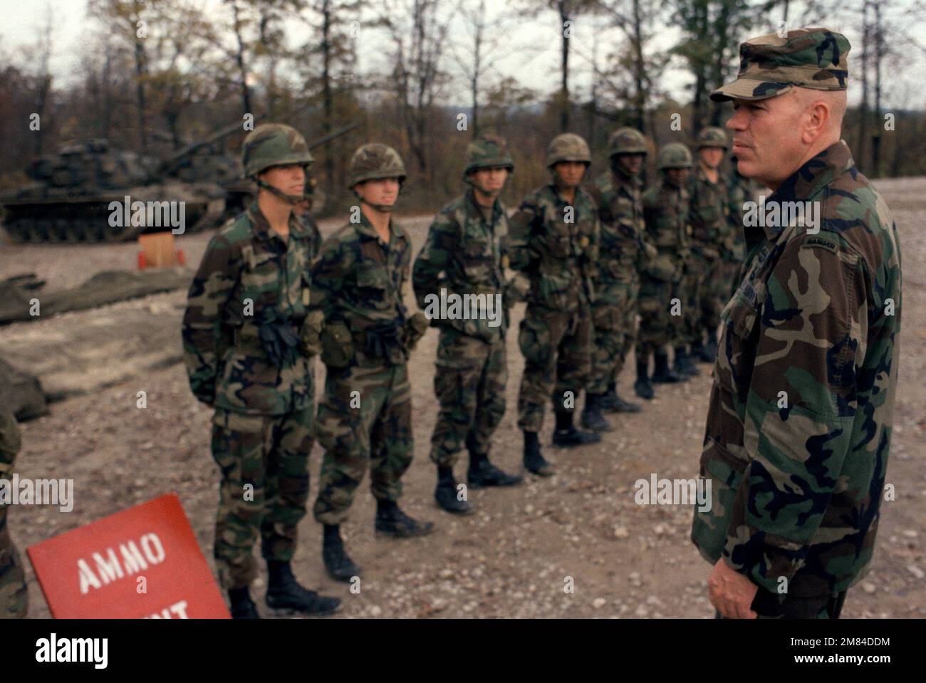 Sergeant Major Glen E. Morrell, Sergeant Major of the Army, talks to a ...