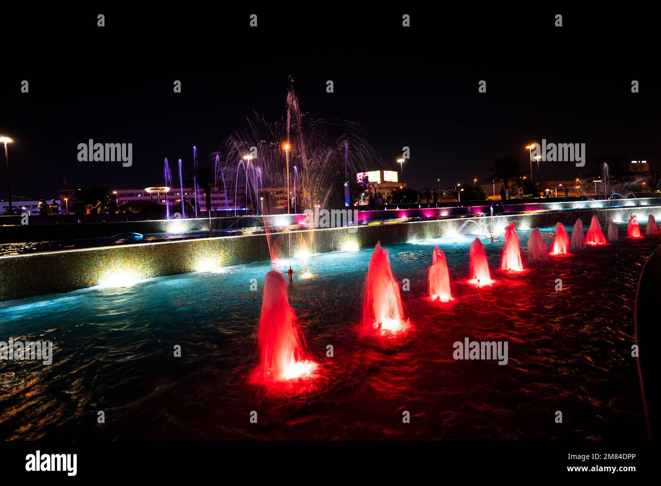 fountain show in front Dubai Frame is an architectural landmark located ...