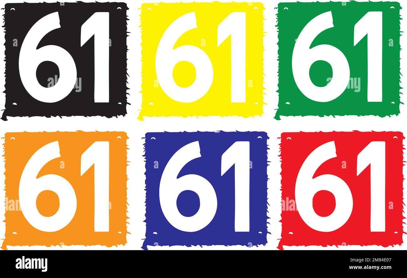 The number sixty one in different colors Stock Vector Image & Art - Alamy