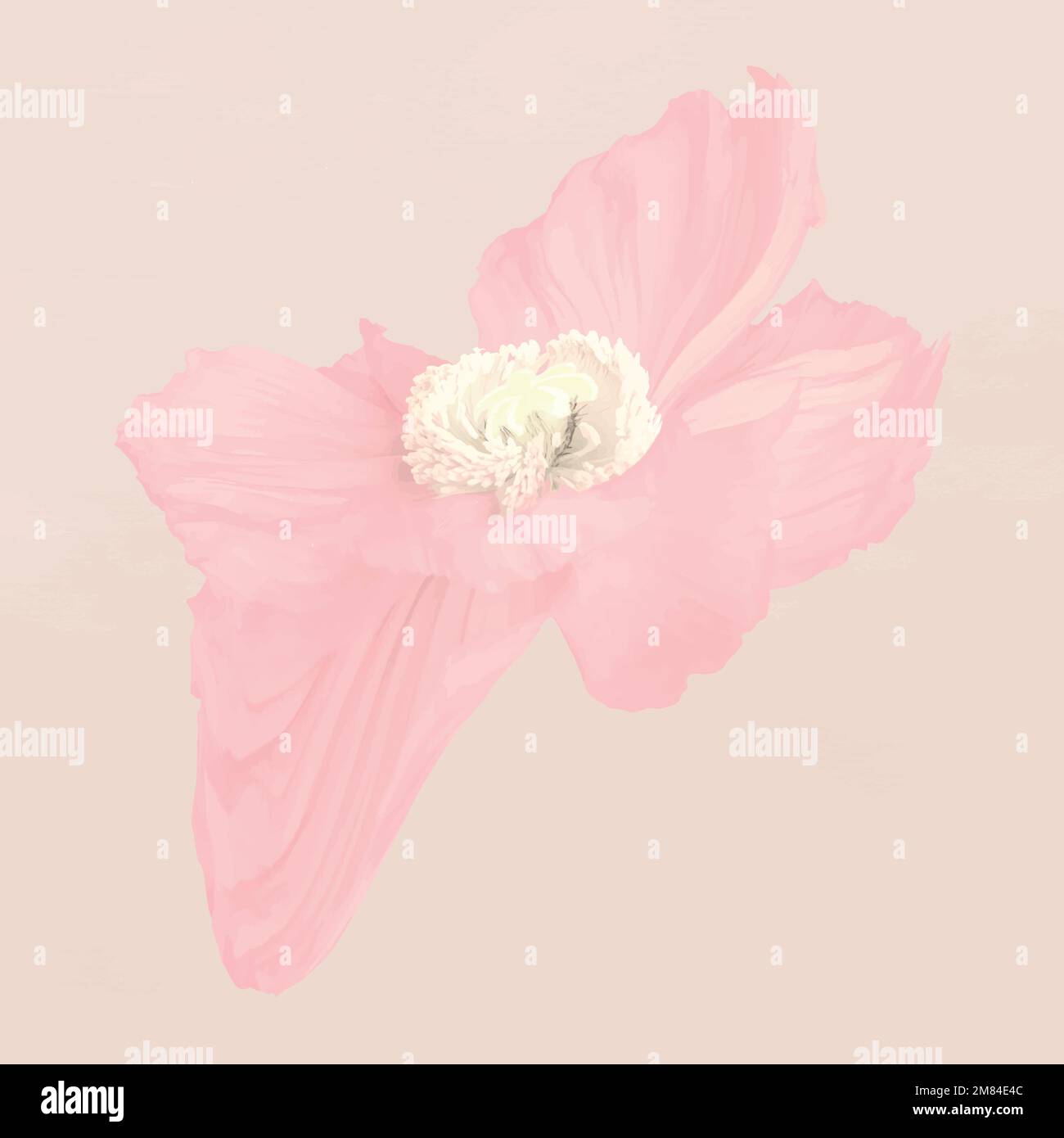 Abstract flower sticker vector, psychedelic pink poppy aesthetic Stock ...