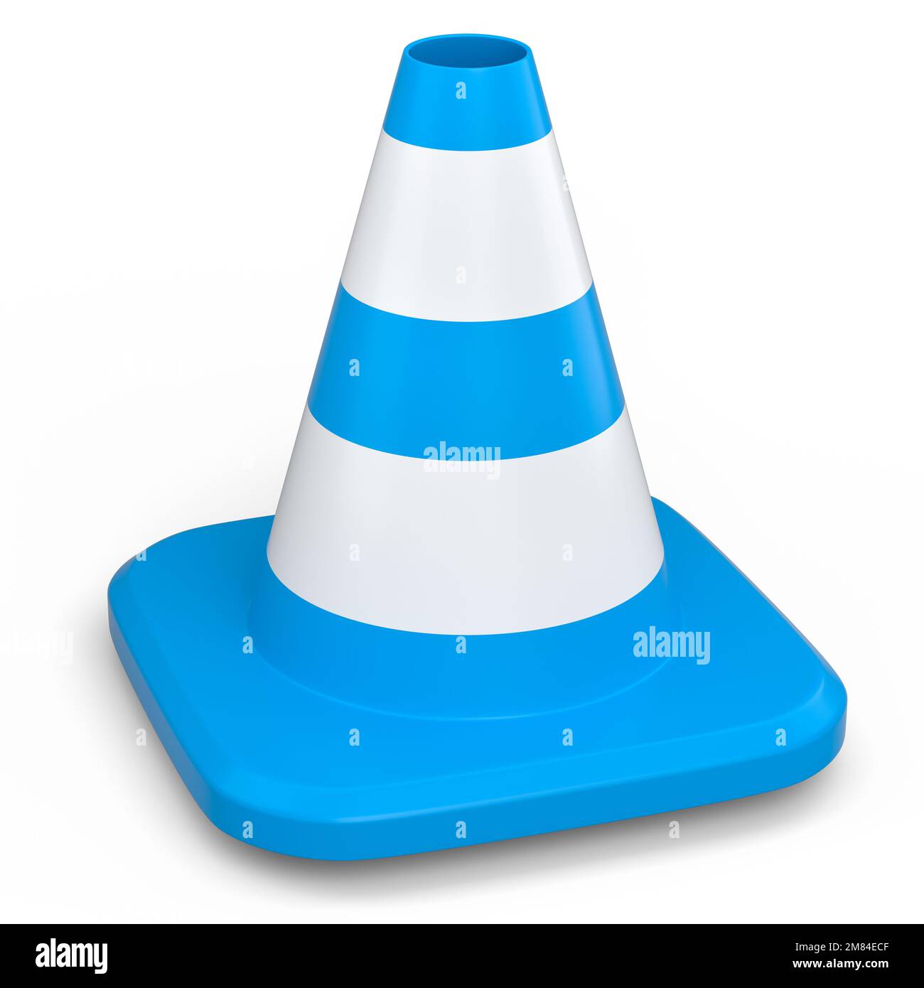 Traffic cone for under construction road work on white background. 3d ...