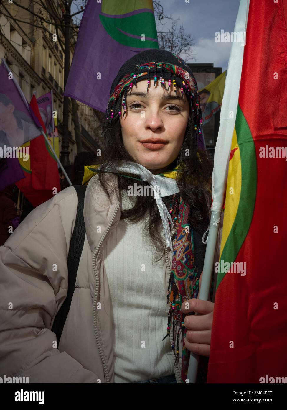 White march in honor of the three Kurdish female activists (Sakine ...