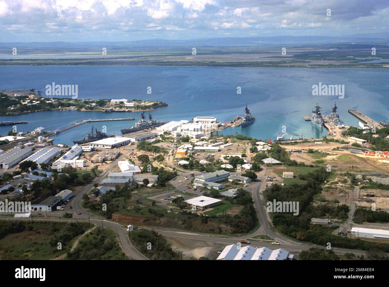 High oblique view of Naval Base Guantanamo Bay looking north. The ...
