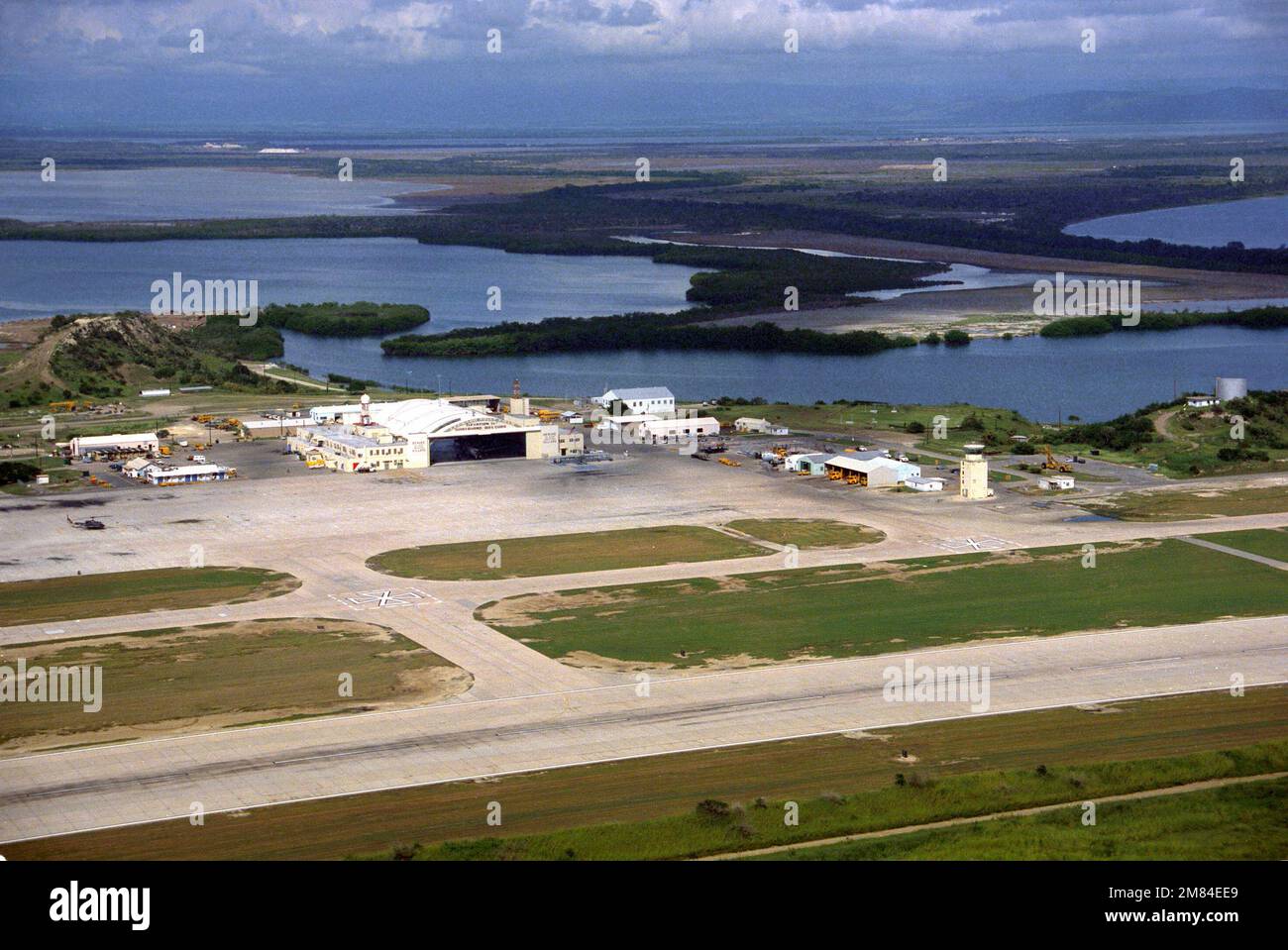 Aerial view of the main power station for Naval Base Guantanamo Bay ...