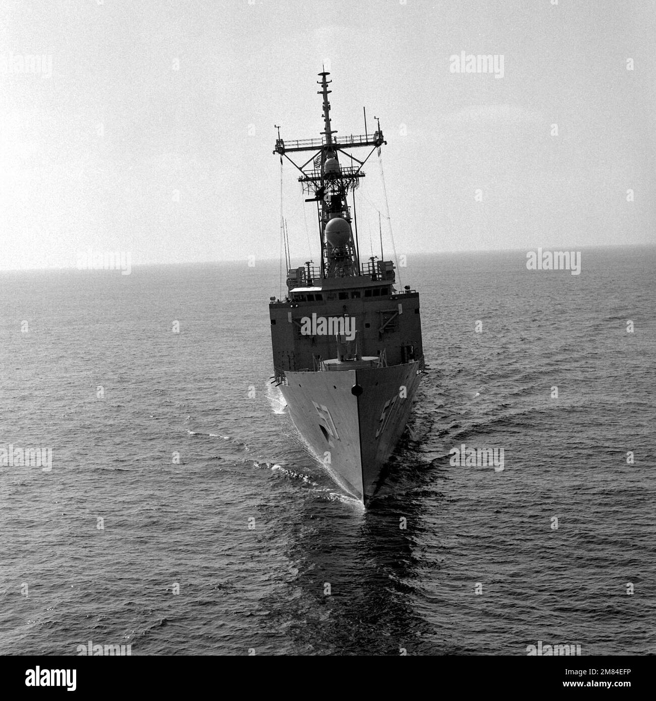 A bow view of the guided missile frigate REUBEN JAMES (FFG-57) underway ...