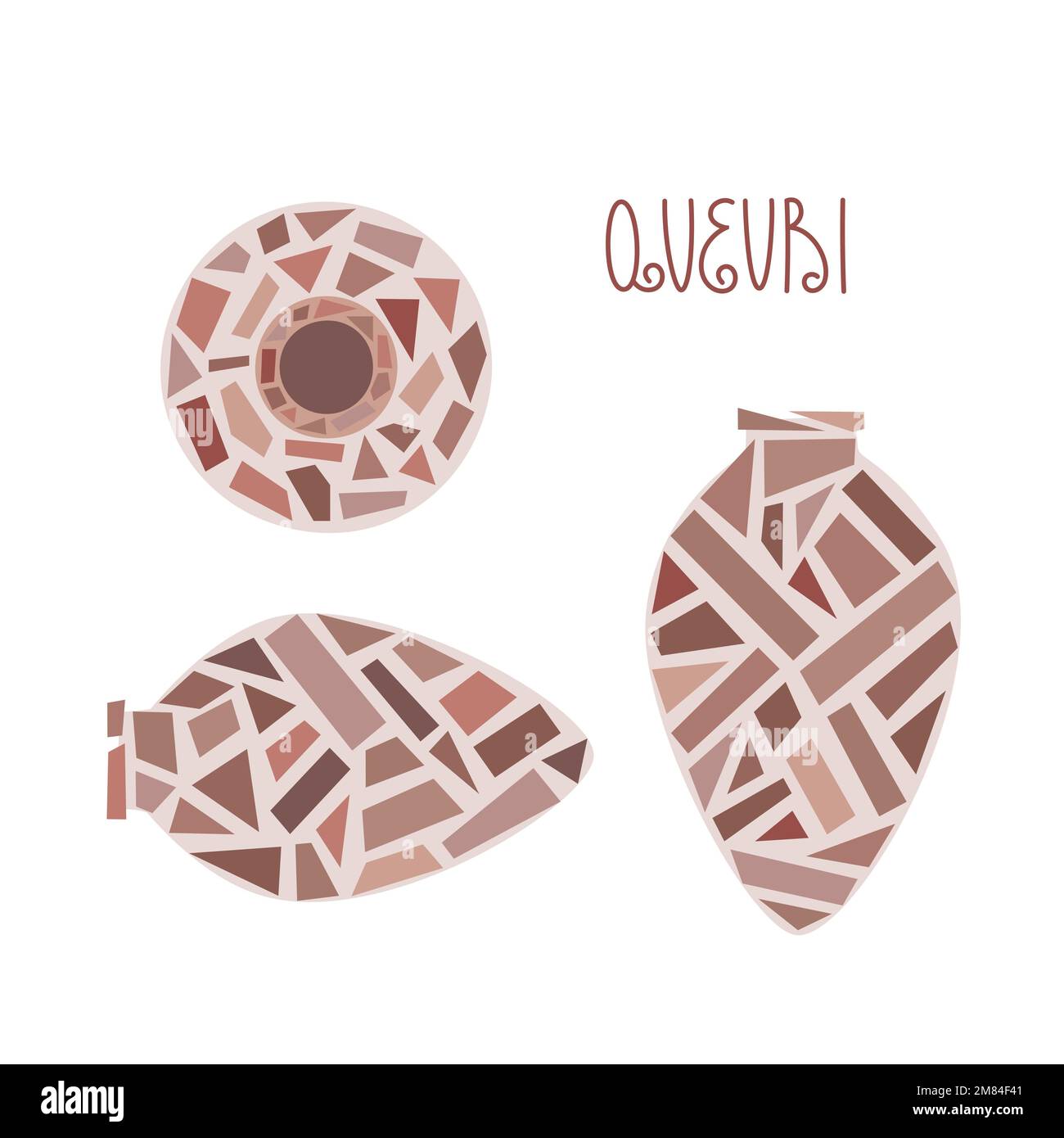 Abstract Kvevri vector illustration. Traditional old ceramics wine jars ...
