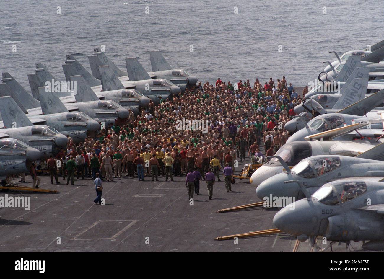 DN-SC-87-10757. Base: USS Kitty Hawk (CV 63) Country: Pacific Ocean ...