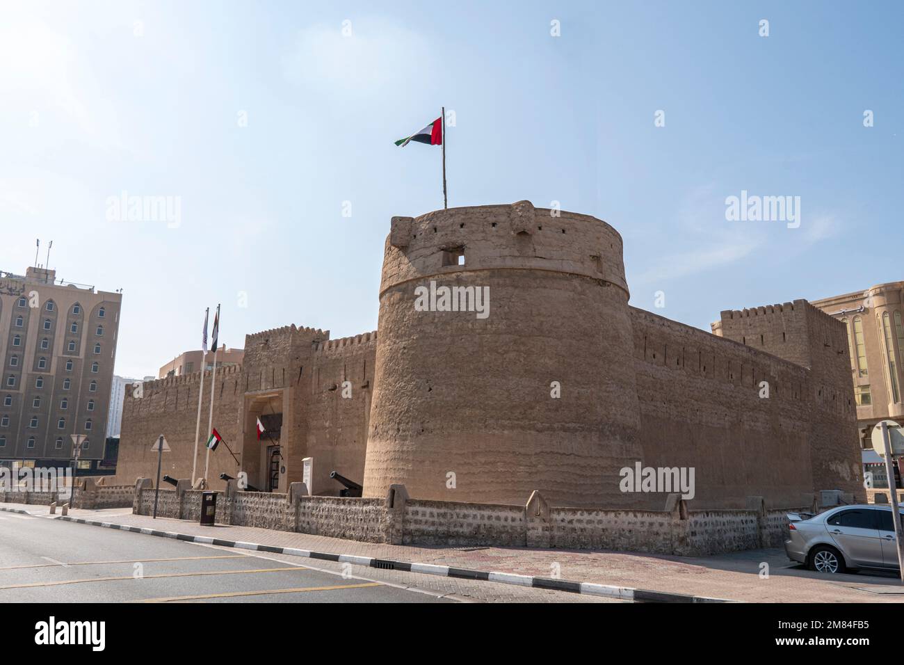 ancient fortress in dubai with blue sky, United Arab Emirates Stock ...
